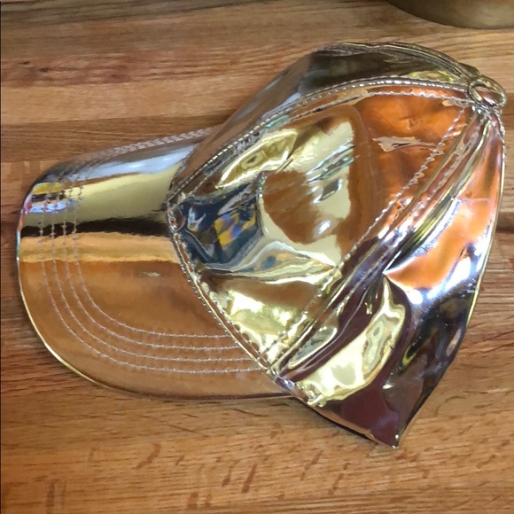 Accessories | Metallic Gold Cap Hat Festival Party Costume | Poshmark
